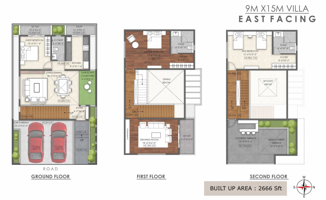 2666 sq ft 3 BHK 3T Villa for Sale in Subha Luxury Projects Llp ...