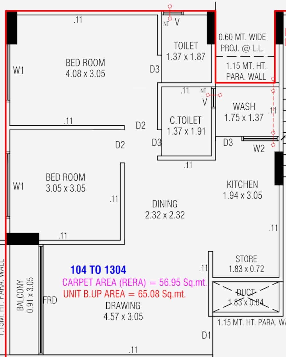 832 sq ft 3 BHK 3T Apartment for Sale in Happy Group Skyside Ghuma ...