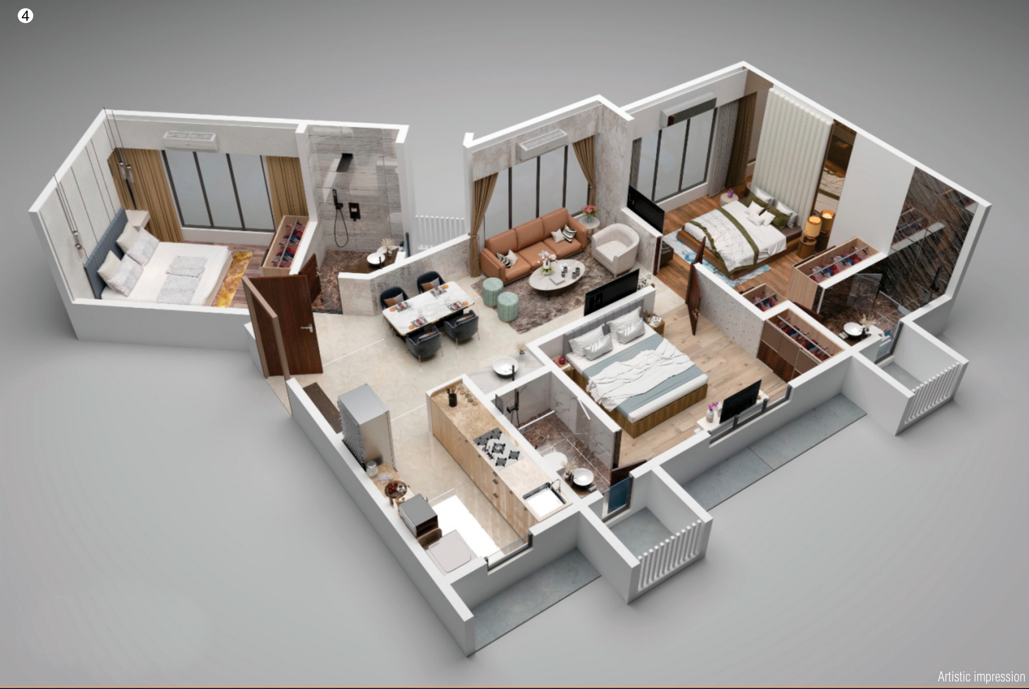 833 sq ft 3 BHK 3T Apartment for Sale in Orient Combine Regency Phase 2 Chembur Mumbai