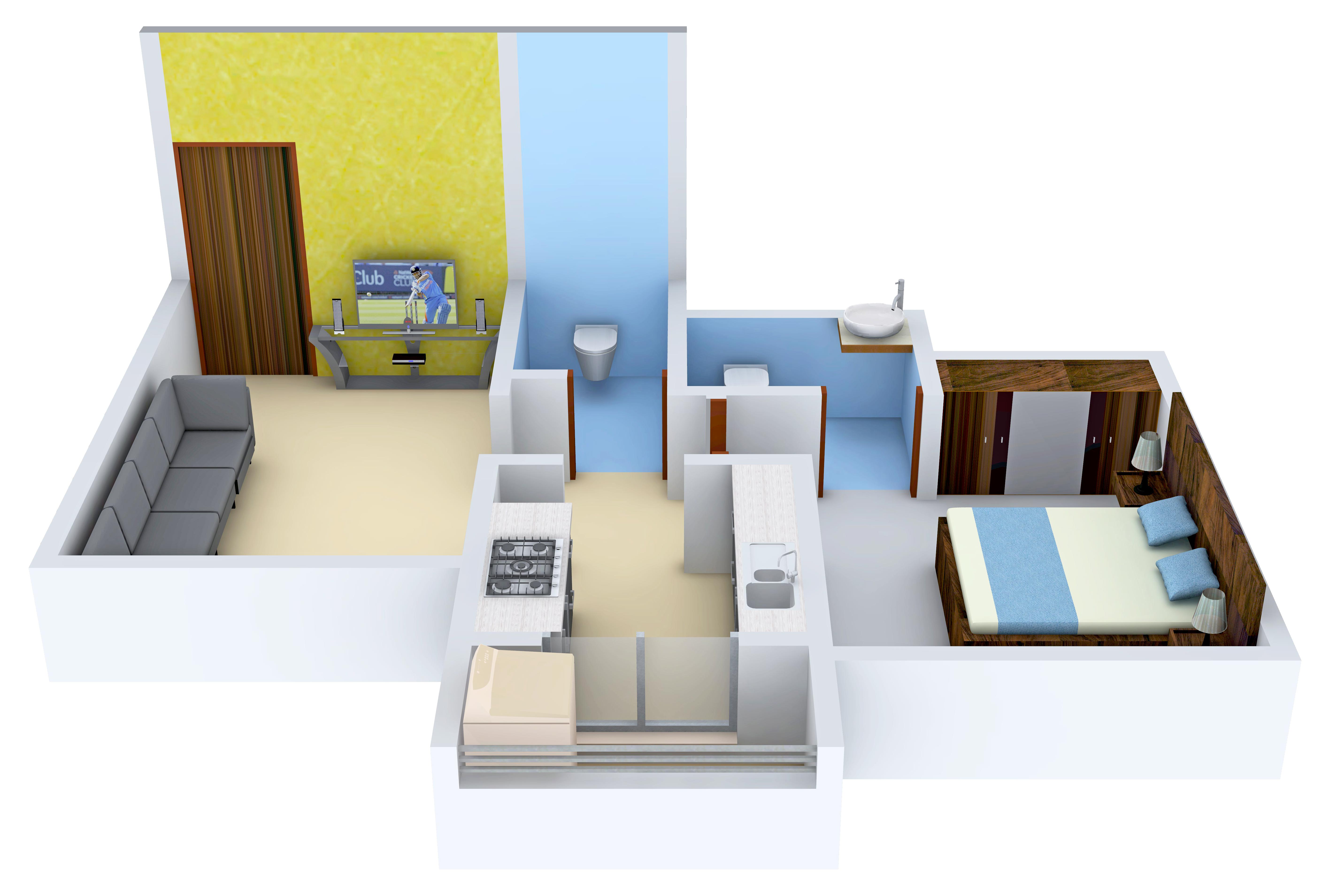 625 sq ft 1 BHK 1T Apartment for Sale in Kotak Builders Royale Palghar ...