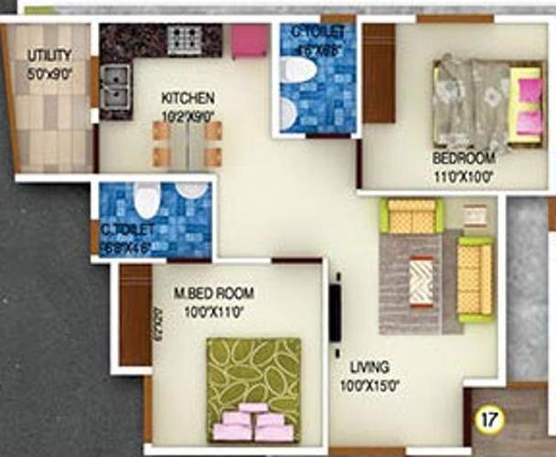 977 Sq Ft 2 BHK Floor Plan Image DS Max Properties Sista Available 977 Sq Ft 2 BHK Floor Plan Image DS Max Properties Sista Available